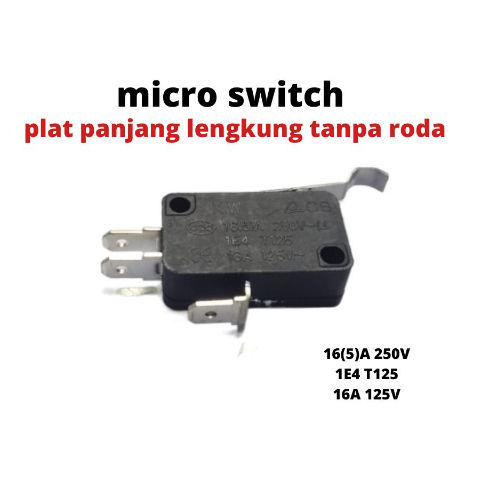 Micro Limit Switch Plus Plat Panjang Lengkung Tanpa Roda Saklar Lampu ...