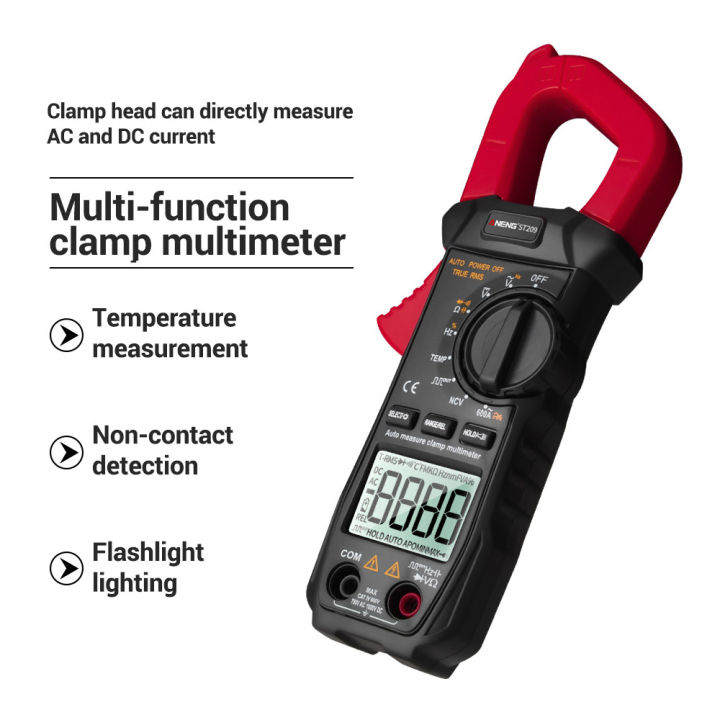 ANENG ST209 Digital Multimeter Clamp Meter 6000 Counts True RMS Amp DC ...
