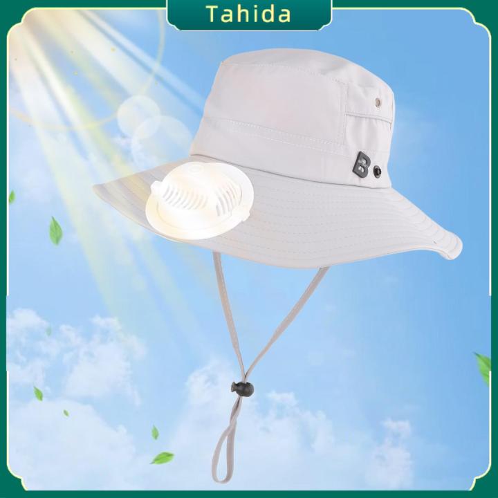 Tahida Fan Cooling Hat USB Rechargeable Sun Protection Adjustable ...