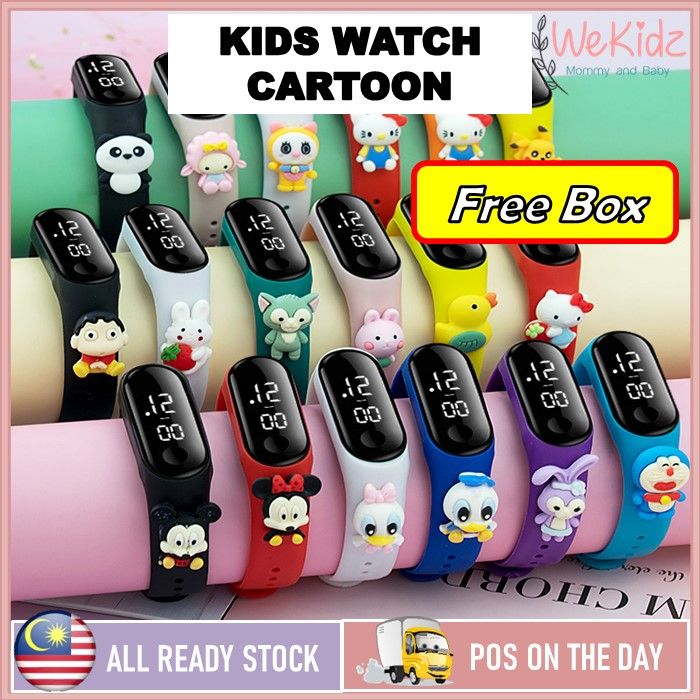 [WeKidz] Kid's Waterproof Watch LED Light Cute Cartoon Jam Tangan ...