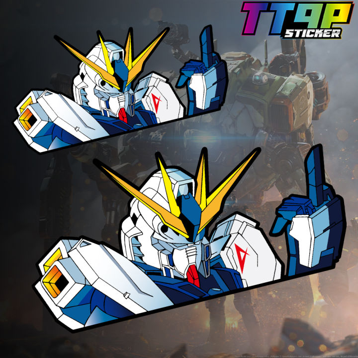 JDM Mecha Warrior Anime Outdoor Car Stickers Car Window Rear Scratches ...