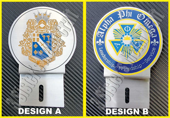 Alpha Phi Omega (APO) CAR Plate # Emblem, Stainless Rust Proof, Etching ...