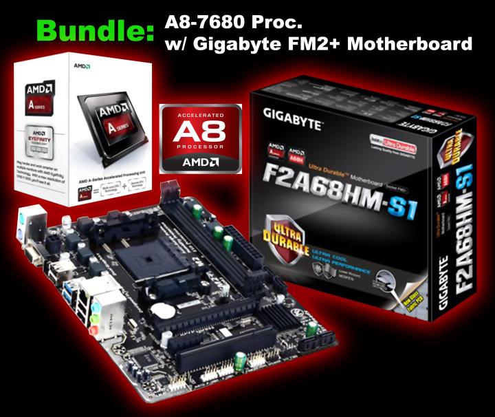 bundle : amd a8 7680 3.8ghz with Gigabyte f2a68hm-s1 socket fm2+ | Lazada PH