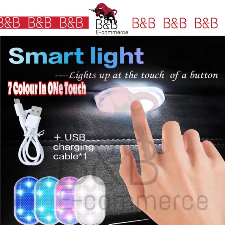 Mini Car Led Touch Light Wireless Car Interior Light Auto Roof Ceiling ...