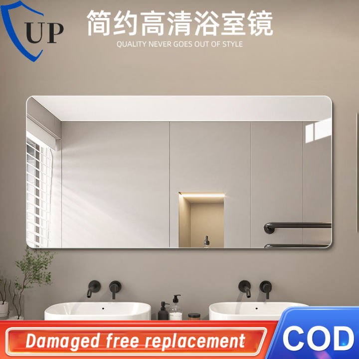 【No punching】Bathroom mirror Rectangular mirror toilet mirror washbasin ...