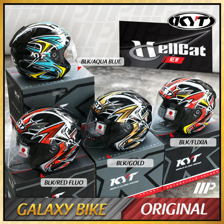 KYT HELLCAT [GALAXY BIKE] Helmet Single Visor Open Face NEW | Lazada