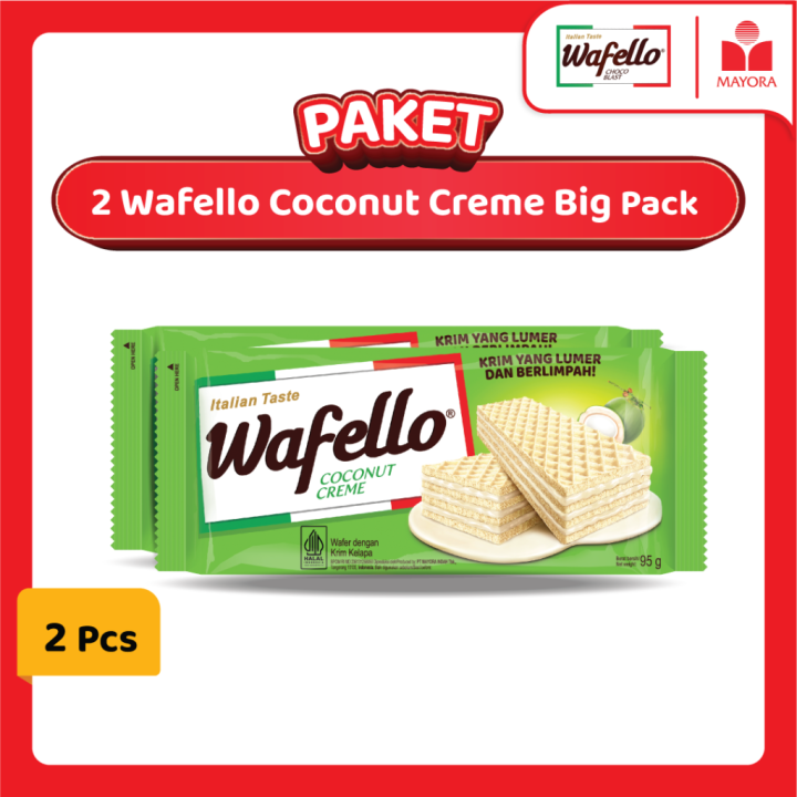 Paket 2 Wafer Wafello Coconut Creme Big Pack | Lazada Indonesia