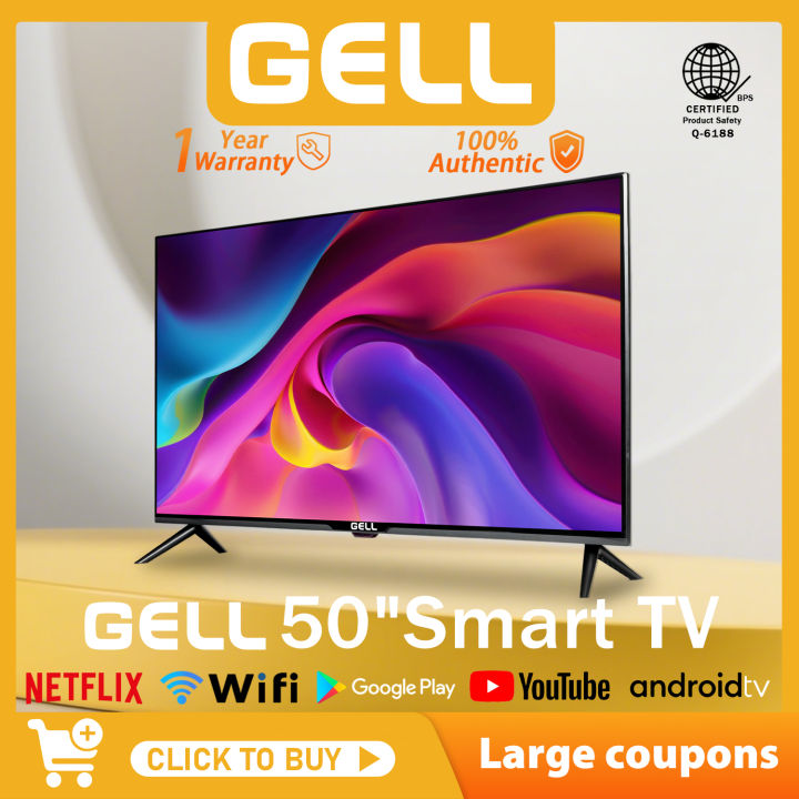 GELL Smart TV 43 Inches Android TV 50 Inch Smart LED TV Flat Screen ...