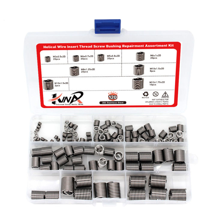 Wire Inserts Screws Sleeve Assortment Kit 304 Stainless Steel Metric M3 ...