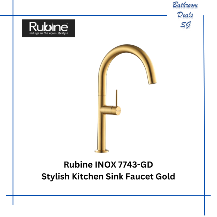Rubine INOX Series Stylish Kitchen Sink Faucet In Gold | Lazada Singapore