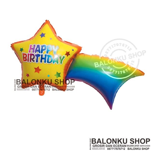 Balon Foil Bintang Pelangi Jumbo / Balon Bintang / Balon Pelangi ...