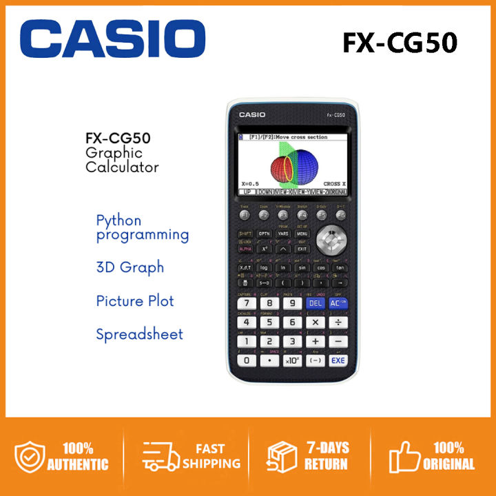 Original Casio FX-CG50 Graphic Calculator with Phyton Programming and preloaded applications ...