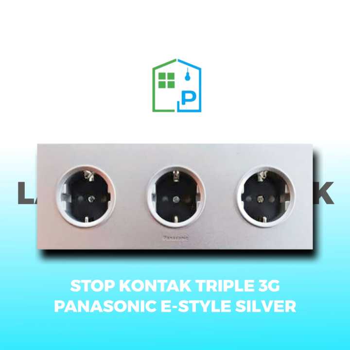 Colokan Listrik Stop Kontak Dinding Inbow Panasonic Silver 3 Gang CP ...