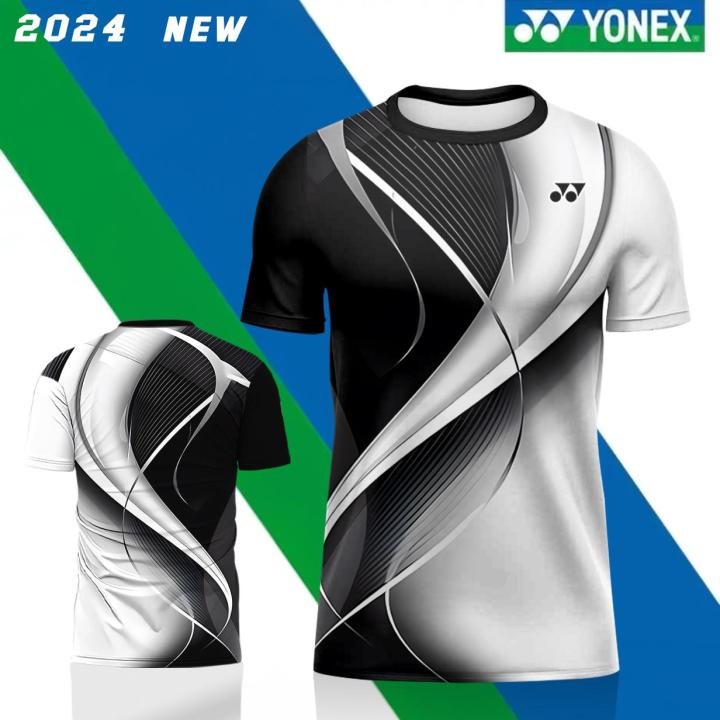Yonex Jerseys Badminton Shirts Men's Compression Shirts Outdoor Cycling Short Sleeve Fit Dry T ...