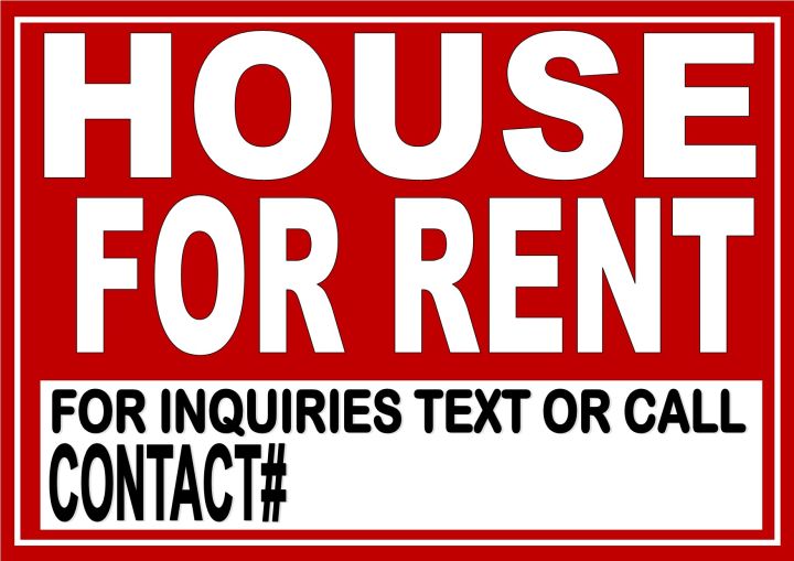 HOUSE FOR RENT LAMINATED SIGNAGE A4 SIZE | Lazada PH
