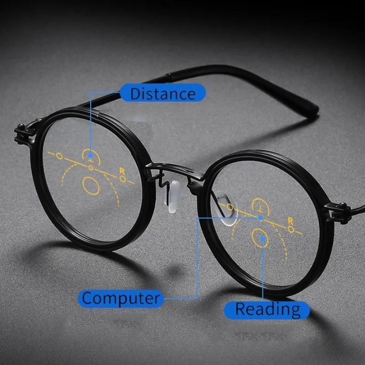 at5 New Round Progressive Multifocal Reading Glasses Men Women Anti ...