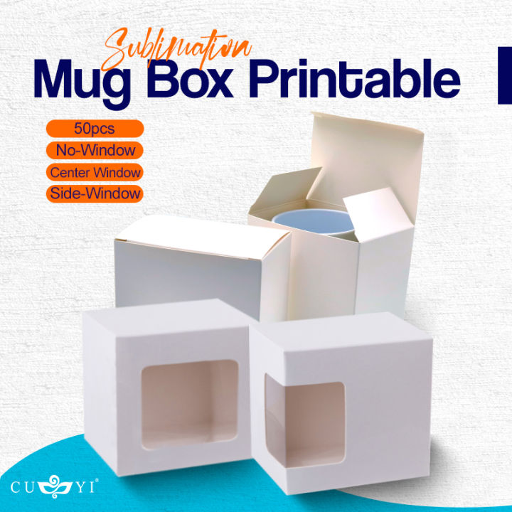 CUYI SUBLIMATION MUG BOX PRINTABLE WHITE | CENTER AND SIDE WINDOWS 50 ...
