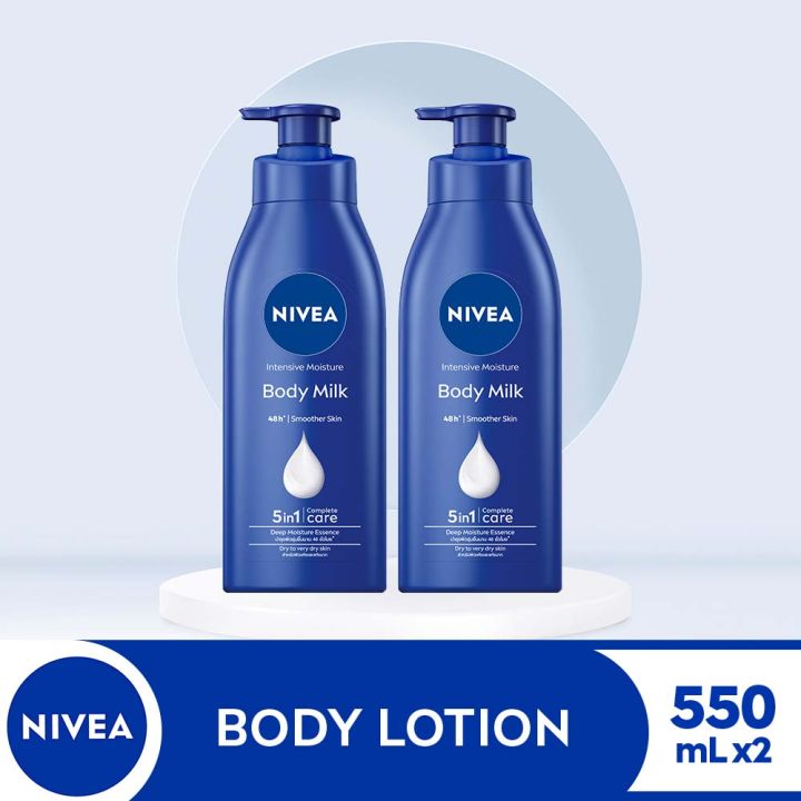 PACK OF 2 NIVEA Body Lotion Intensive Moisture Body Milk, Moisturizing Lotion for Dry Skin ...