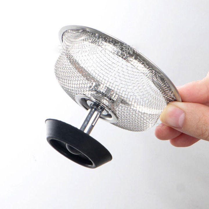 Kitchen sink fine mesh drain with rubber plug slag net sewer anti ...