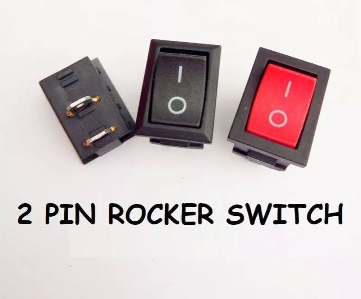 SWITCH SAKLAR SEGI 2 PIN HITAM MERAH ON OFF - 2PIN | Lazada Indonesia