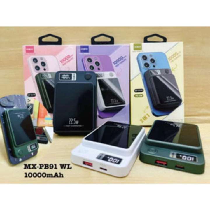 MOXOM MX-PB91 WL IN 1 Magnetic LCD 10000mAh POWER BANK | Lazada