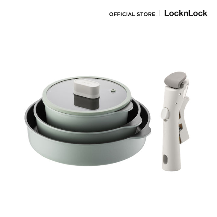 LocknLock เซตหม้อ และกระทะถอดด้าม Suit IH Multi Handle 5P Set รุ่น SDE1181IHS01 | Lazada.co.th