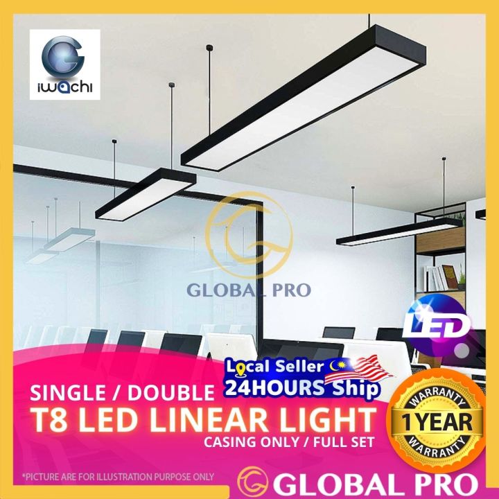 T8 LED Linear Light Kalimantang Casing Lampu Panjang LED Office Light ...