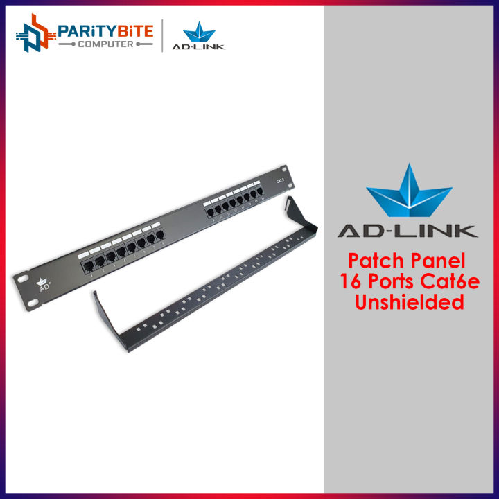 Ad-Link 16 Port Cat6e/Cat6 Patch Panel Fully Loaded 1RU Unshielded | Lazada PH