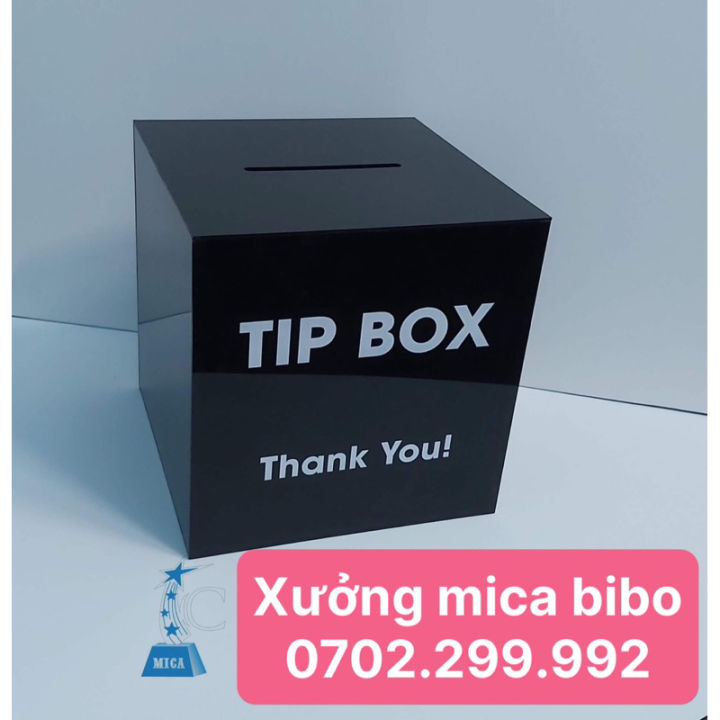 Thùng tip box mica, hộp tip box, có ổ khoá, nhiều màu sắc , nhiều kích ...
