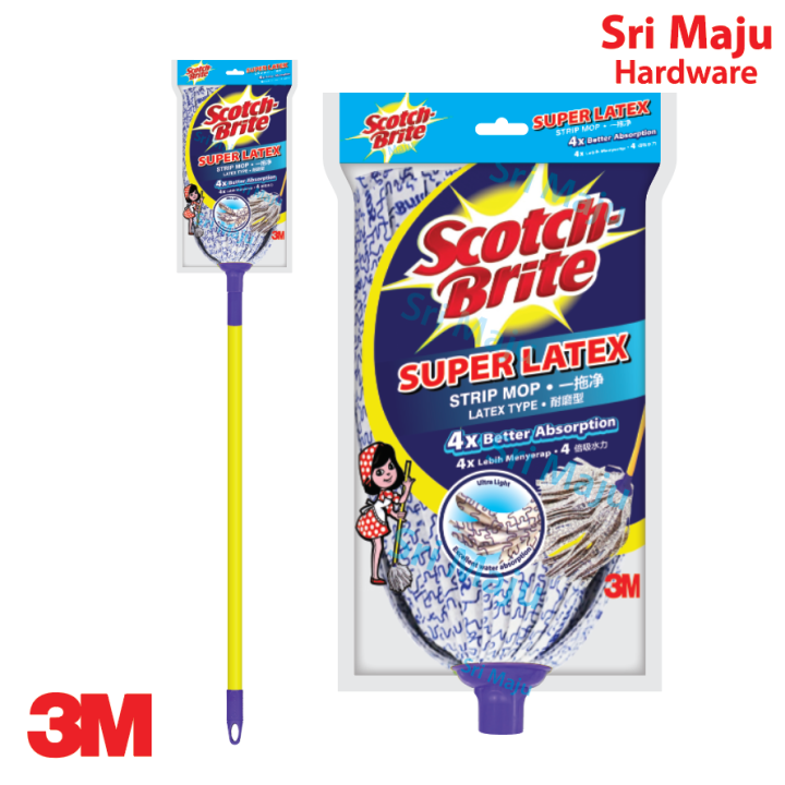 MAJU 3M Scotch Brite Heavy Duty Super Latex Strip Mop Jalur Penyerap 4x ...