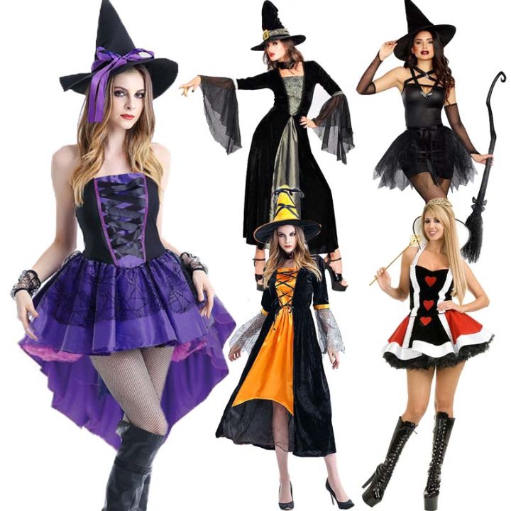 Women Vampire Witch Cosplay Costumes Halloween Party Demon Bat Dress ...