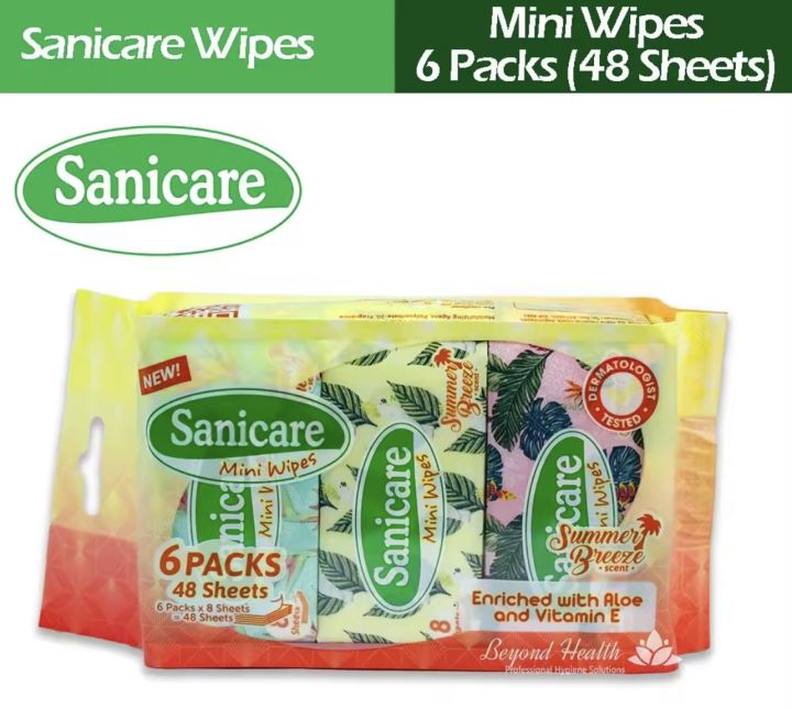 Sanicare Mini Wipes 6 Packs (48 sheets) | Lazada PH