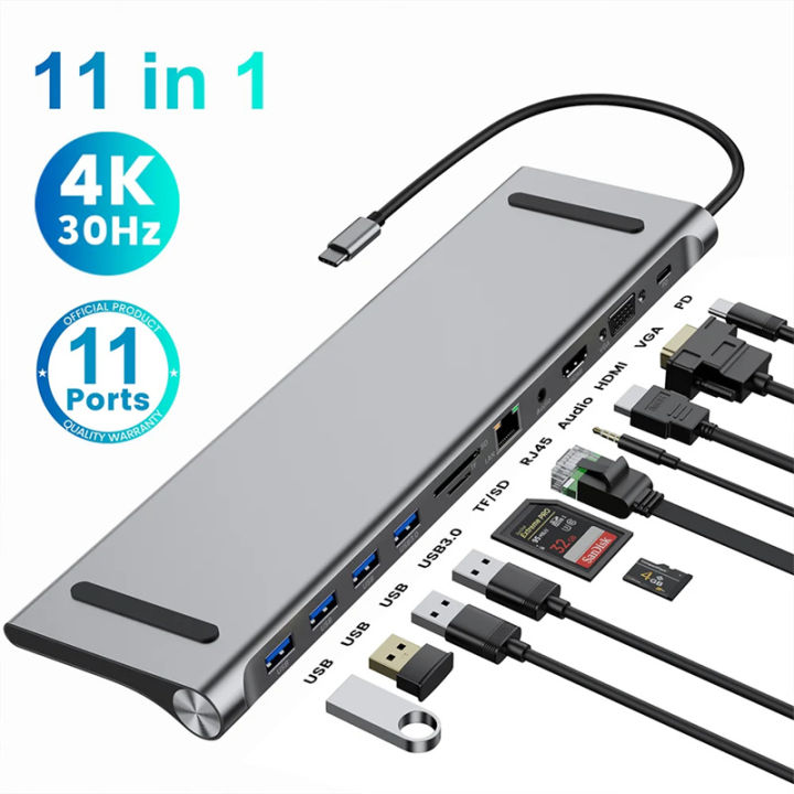 11 in 1 USB 3.0 HUB USB C HUB Dock Station OTG Adapter 5Gpbs High Speed ...