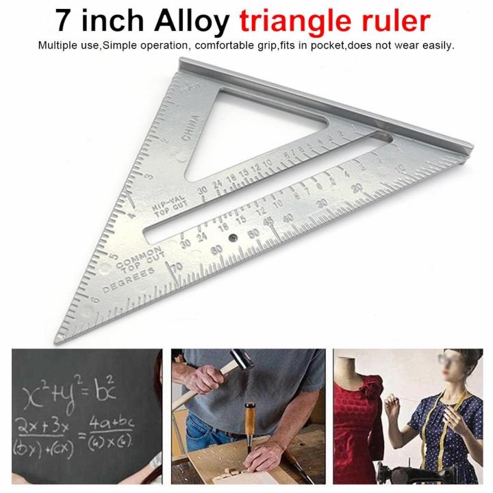 7 Inch Square Triangle Ruler Aluminum Alloy Measuring Ruler Speed ...