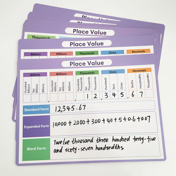 Place Value Small Whiteboard Math Manipulatives for Kids Student ...