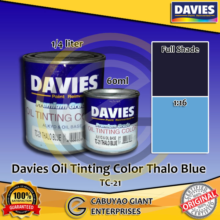 Davies Oil Tinting Color Alkyd and Oil Base TC-21 Thalo Blue [ 1/4 ...