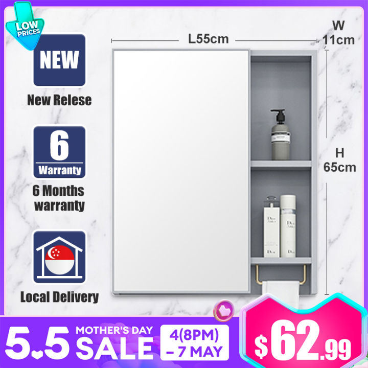 Local delivery】 High Quality Bathroom Mirror Cabinet Nordic Wall ...