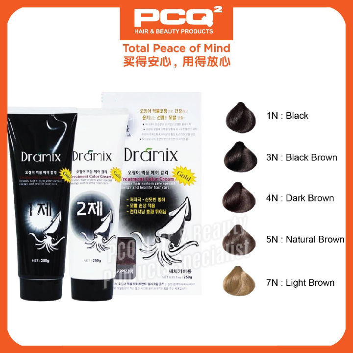 Dramix Squid Ink Hair Treatment Colour Cream 1set (250g x 2) | Lazada