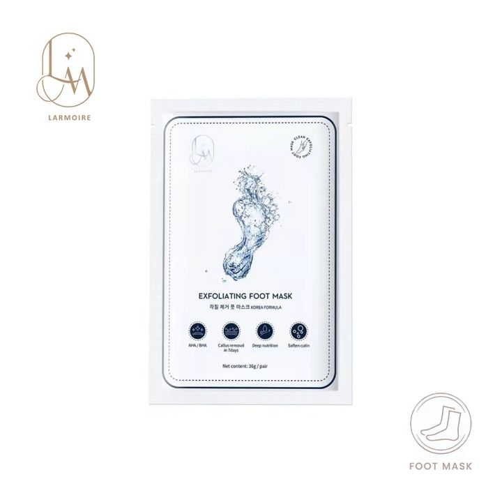 LARMOIRE Exfoliating Foot Mask 36g Peeling Foot Mask Sheet with AHA BHA ...