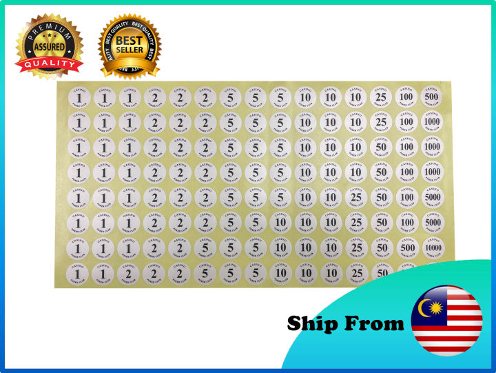 [ READY STOCK ] Value Sticker Amount Sticker For Poker Chips Casino ...