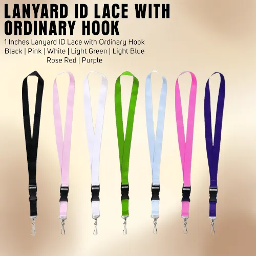 PSD - 1 Inch Plain Lanyard ID Lace with Ordinary Hook Office and School ...