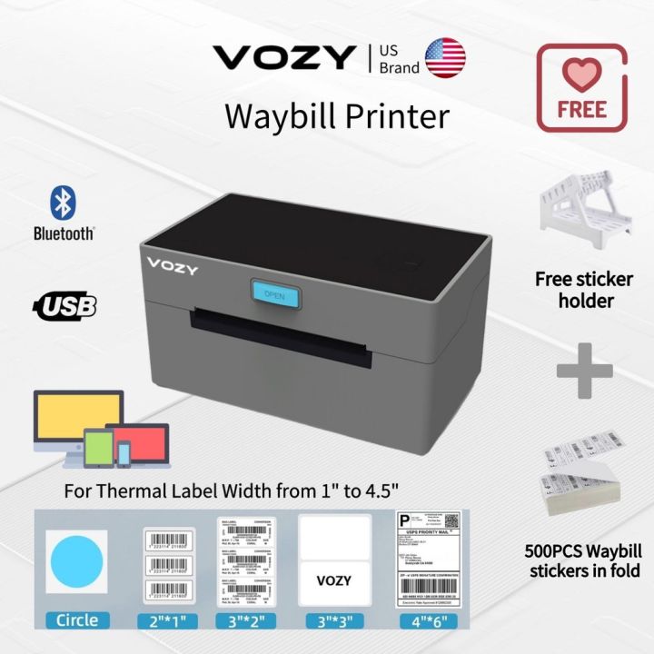 COD VOZY T7 Waybill Printer Cellphone Bluetooth USB Thermal Printer A6 ...