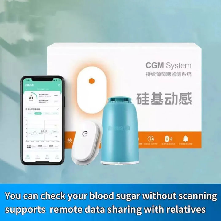 Glucometer Blood Glucose Meter 24h Real Time Digital Continuous Glucose ...