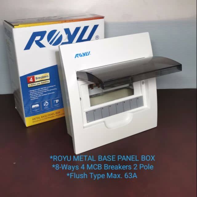 Royu 8 Way / 8 Pole MCB Distribution Panel Box Metal Back Case Flush ...
