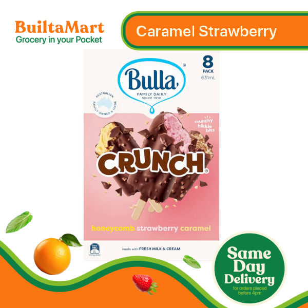 Bulla Crunch Caramel Strawberry Honeycomb Ice Cream (8pcs) | Lazada PH