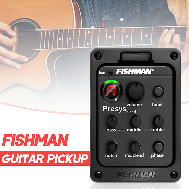 【3Days Delivery】FISHMAN Presys 301 Mic Blend Dual Model Guitar Preamp EQ Tuner Piezo Pickup Beat ...