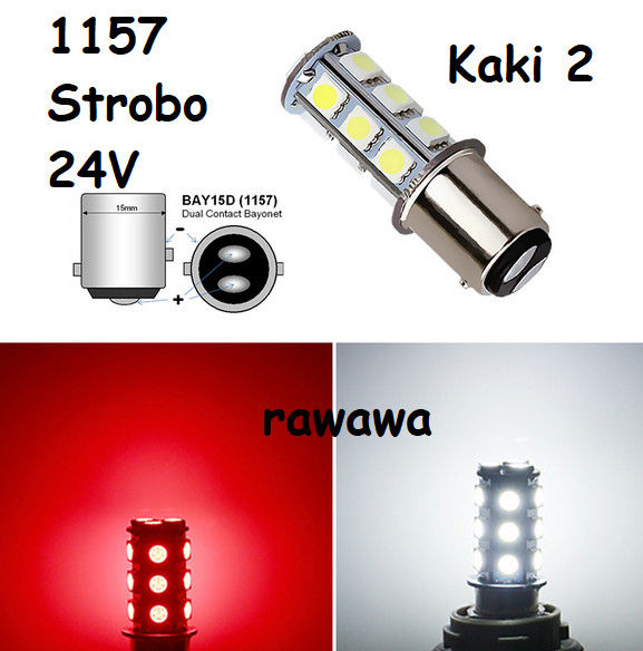 Lampu Rem Truk Bis LED Kedip 1157 24volt 18 titik Bus / Dop Stop truk ...