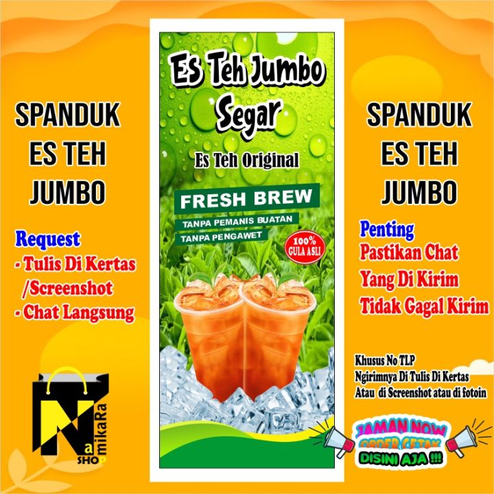 SPANDUK BANNER MINUMAN ES TEH SEGAR ukuran 160x60 & custom/ banner ES ...