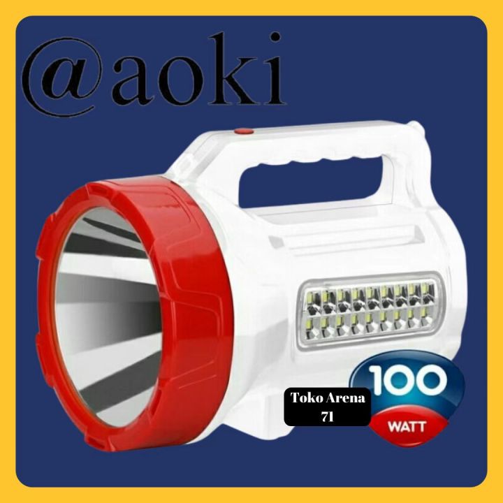 SENTER TANGAN LED LAMPU EMERGENCY LAMPU DARURAT Aoki AK-9000 | Lazada ...