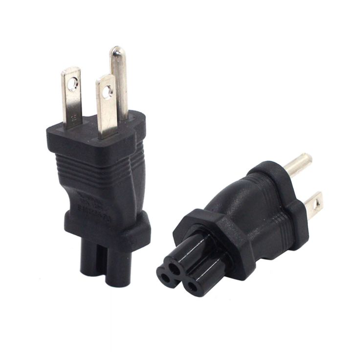 IEC 320 C5 to USA NEMA 5-15P Power Plug Adapter American 3 Prong Male ...